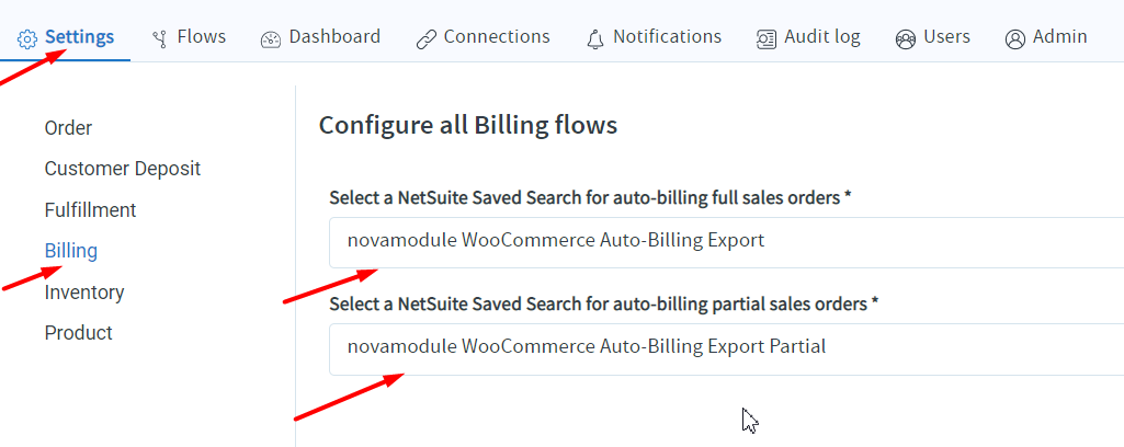 Configure - Billing Flow – Nova Module Help